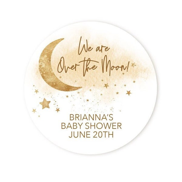 Baby Shower Stickers Moon - Etsy