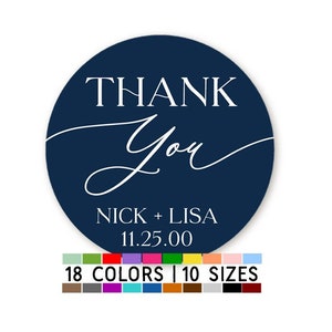 Thank You Wedding Favor Stickers, Personalized Thank You Stickers ...