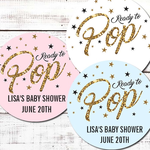 Ready to Pop® Personalized Round Baby Shower Sticker Labels | Etsy