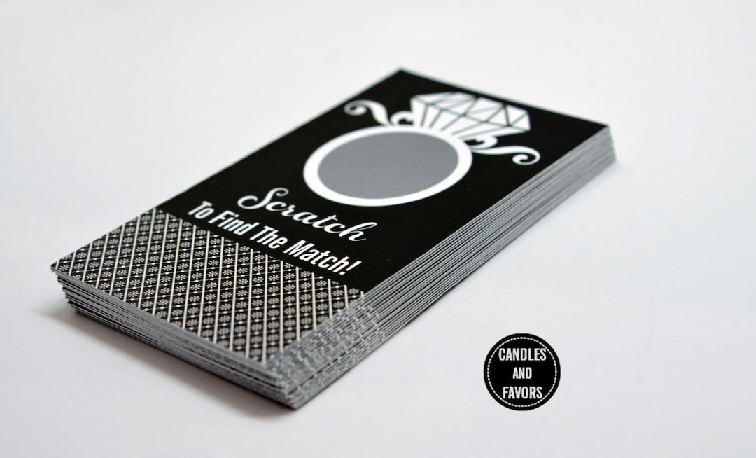 20 Black Scratch off Cards - Bridal Shower Game - Bachelorette Party ...