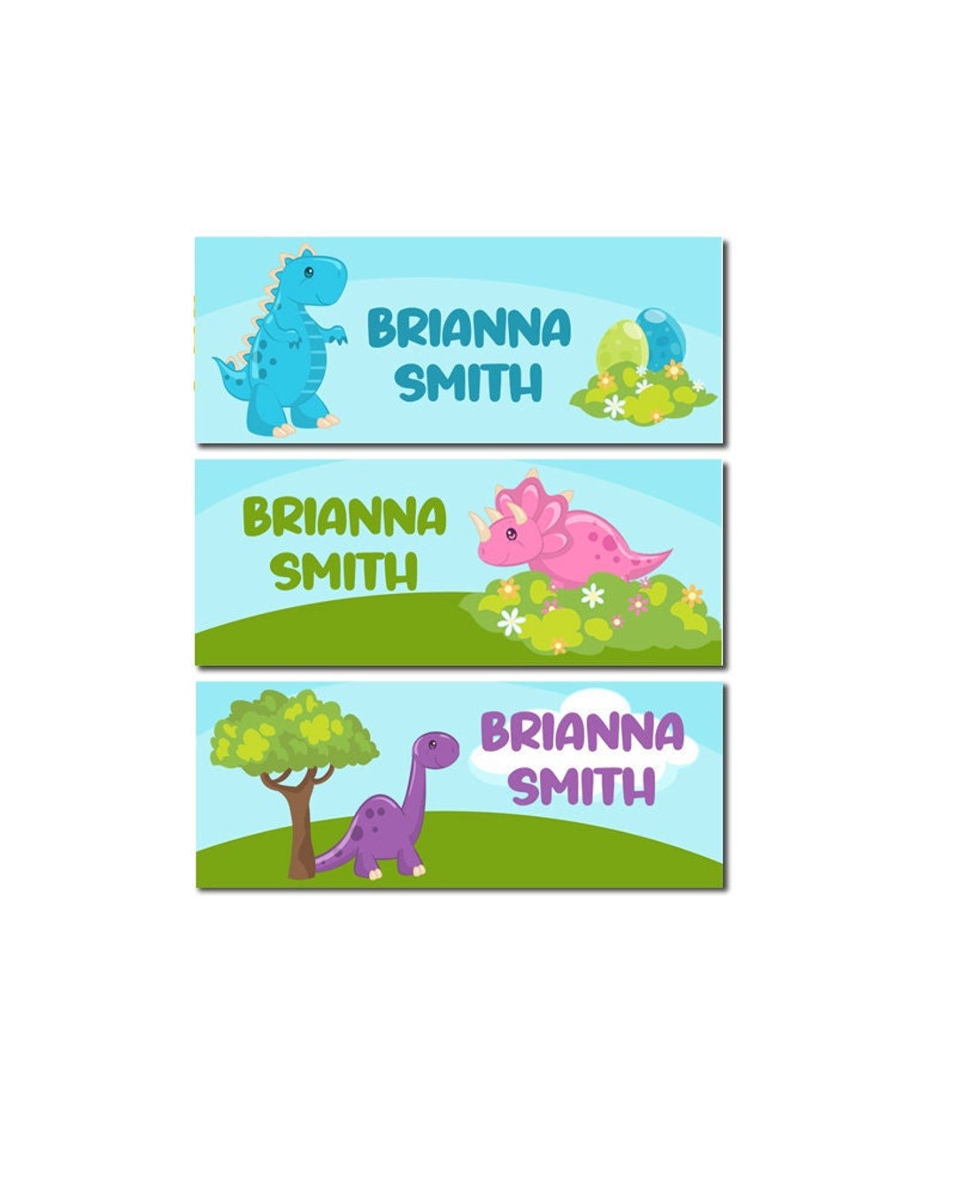 Dinosaur Name Labels, Name Tag Stickers, Waterproof Labels for Kids ...