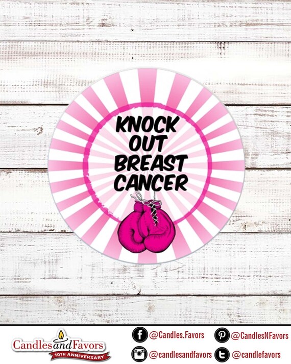 Knock Out Breast Cancer Personalized Round Birthday Party | Etsy