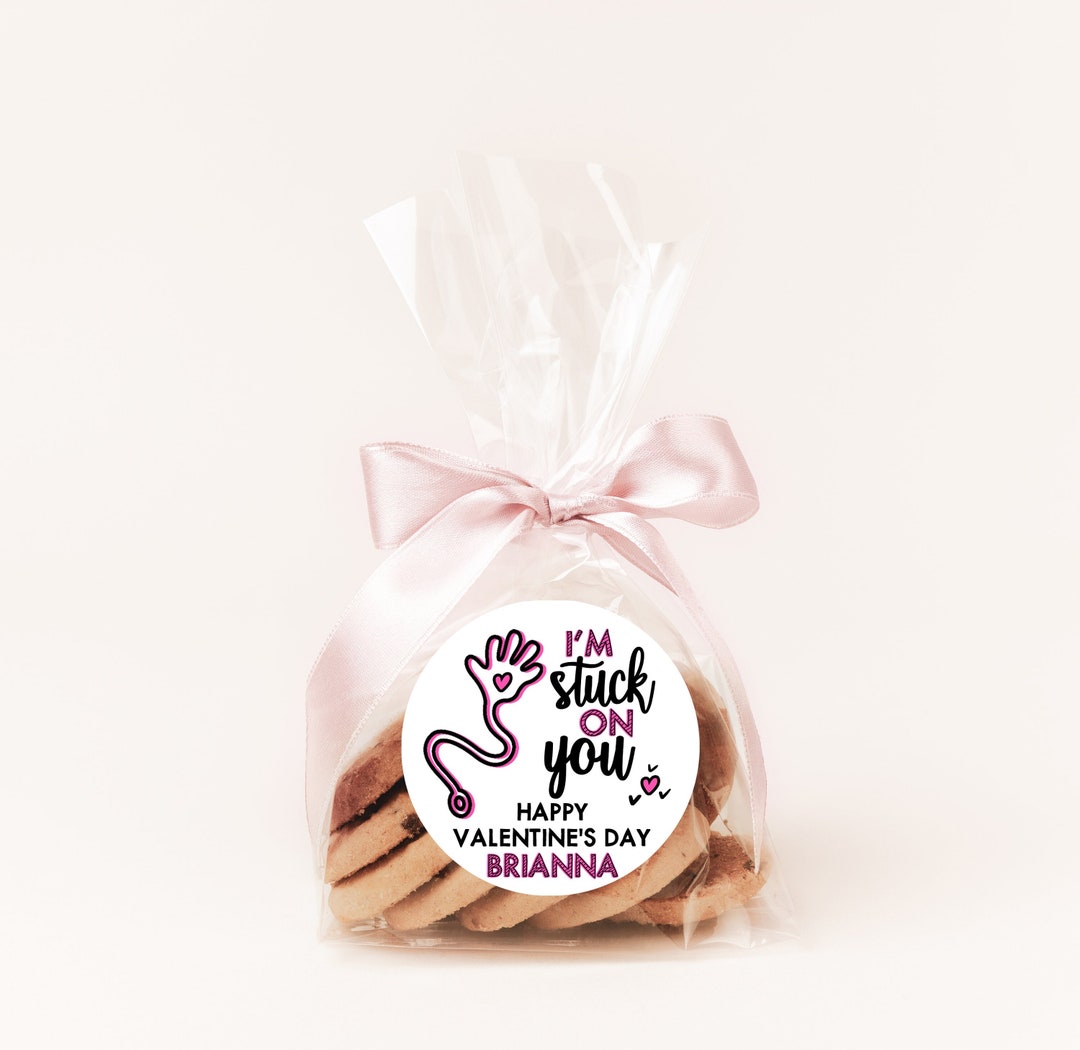 Sticky Hand High Five Blue Valentines Day Stickers - Personalized ...