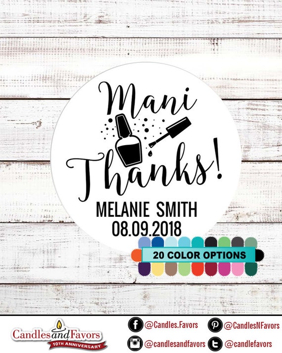 Mani Thanks - Personalized Round Nail Polish Sticker Labels - - Glam ...