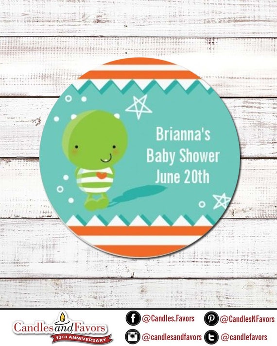 Little Monsters Personalized Round Baby Shower Sticker Labels - Monster ...