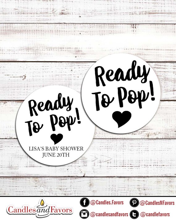 Ready To Pop® Personalized Round Baby Shower Sticker Labels - - Ready ...