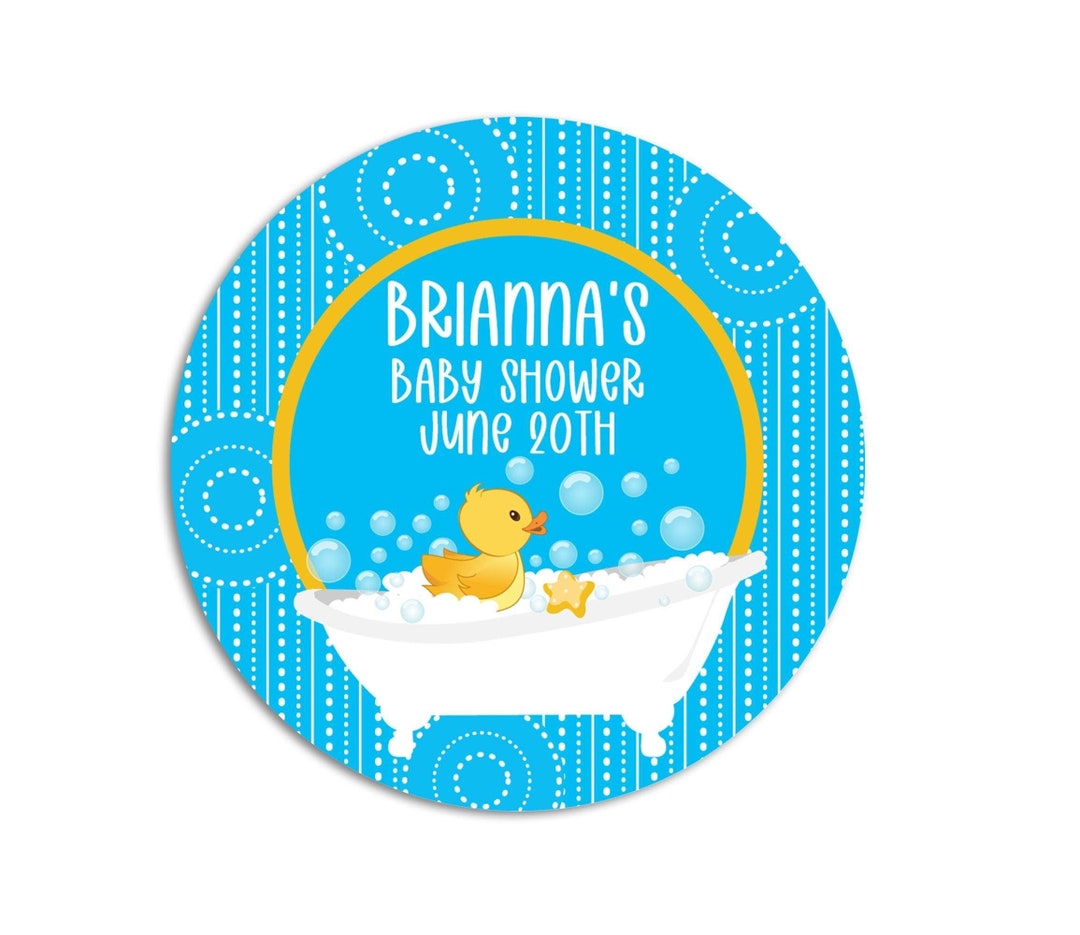 Duck Personalized Baby Shower Stickers, Rubber Ducky Thank You Sticker ...