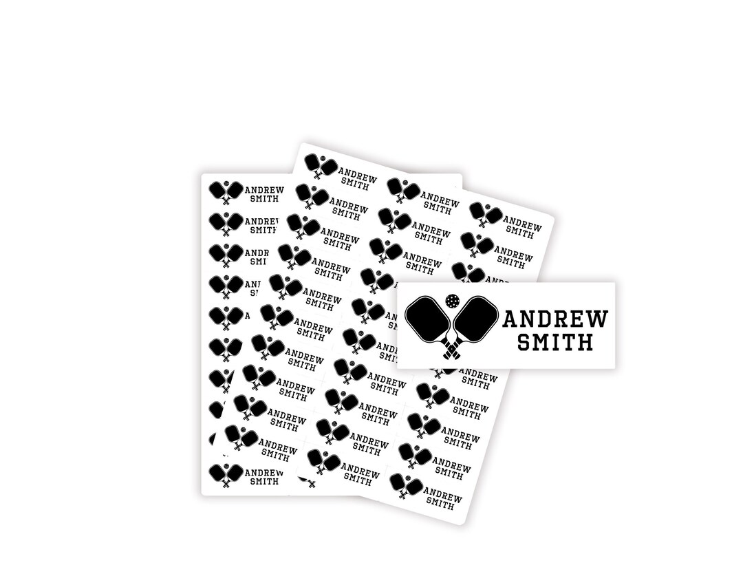 Pickleball Sports Name Labels, Name Tag Stickers, Waterproof Labels for ...