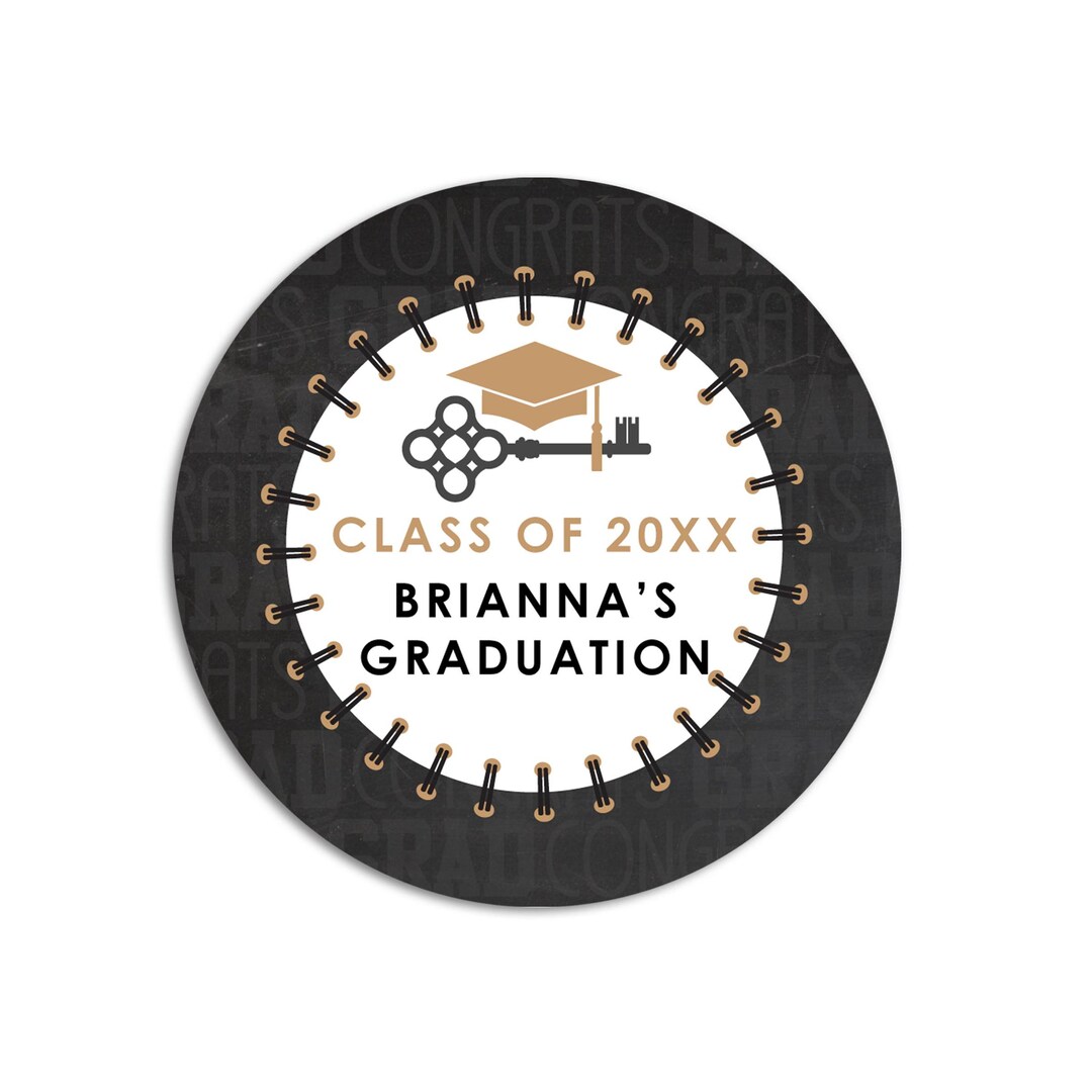 Grad Keys to Success Graduation Party Stickers, Grad Thank You Stickers ...