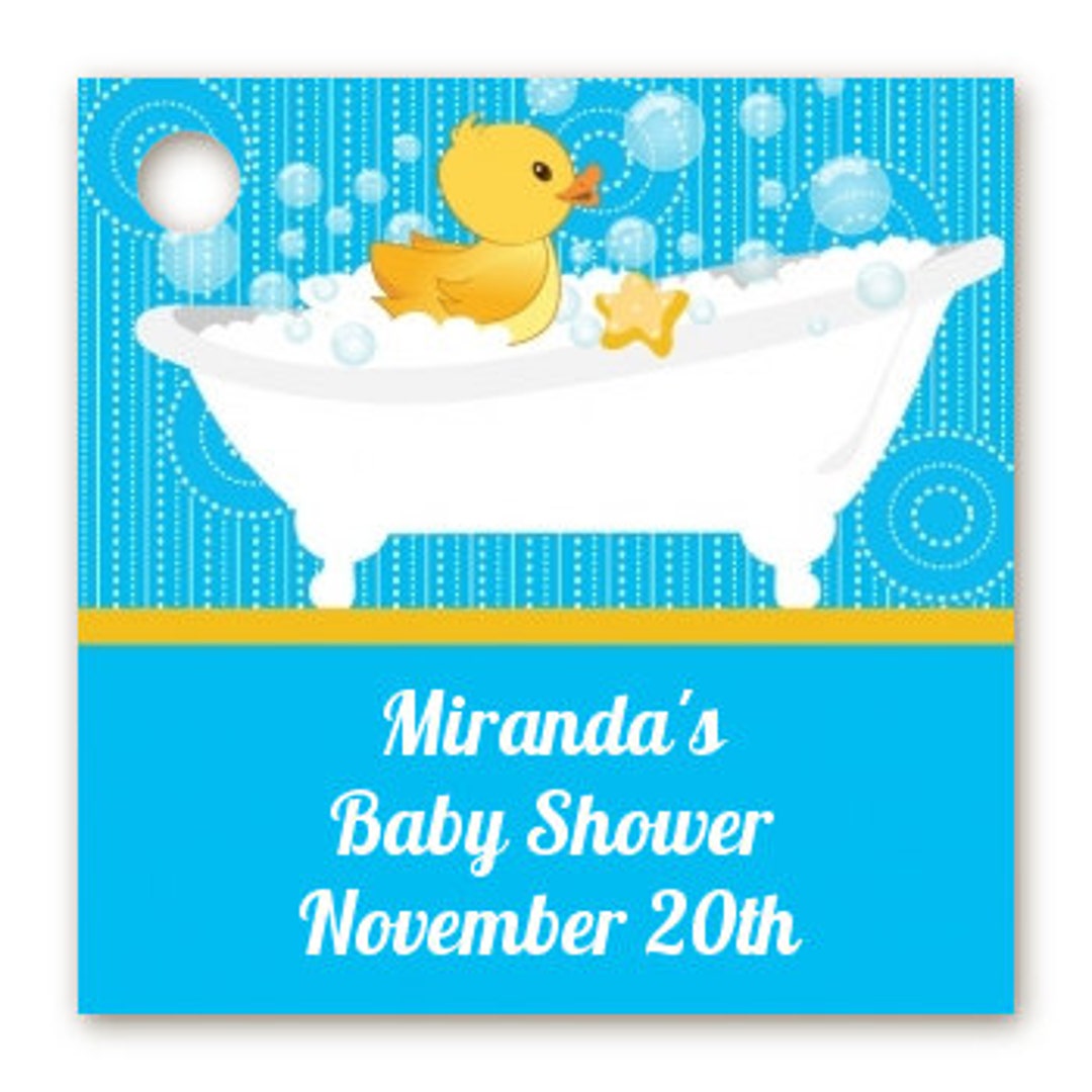 Duck Baby Shower Custom Favor Tags Set of 20 Personalized Printed Party ...