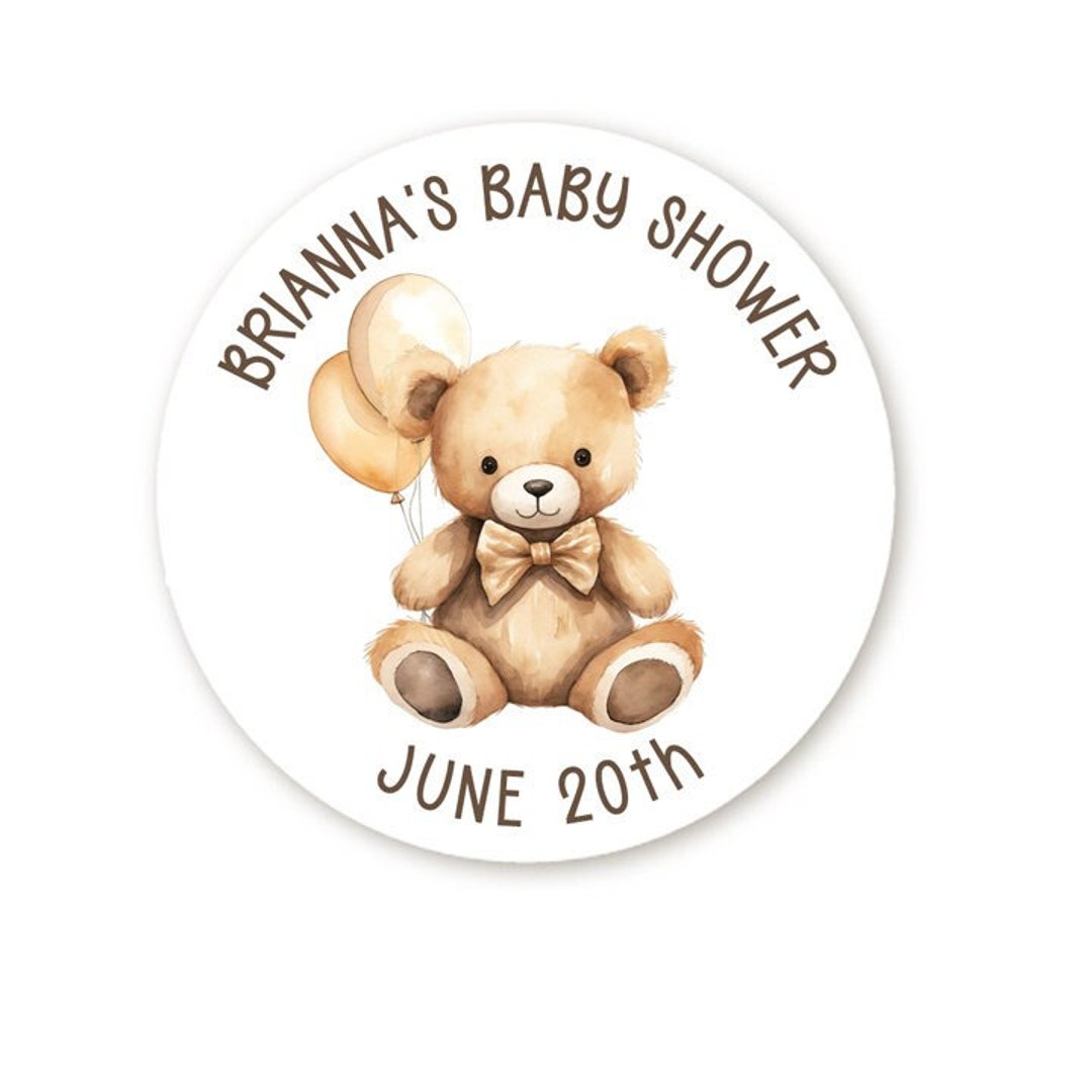 We Can Bearly Wait Stickers, Teddy Bear Stickers Baby Shower Favors ...