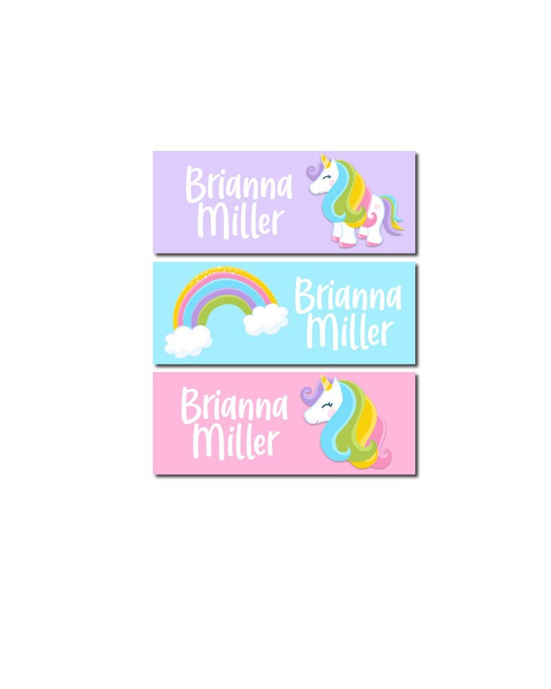 Personalized Kids Name Labels, Waterproof Unicorn Stickers, Supplies ...