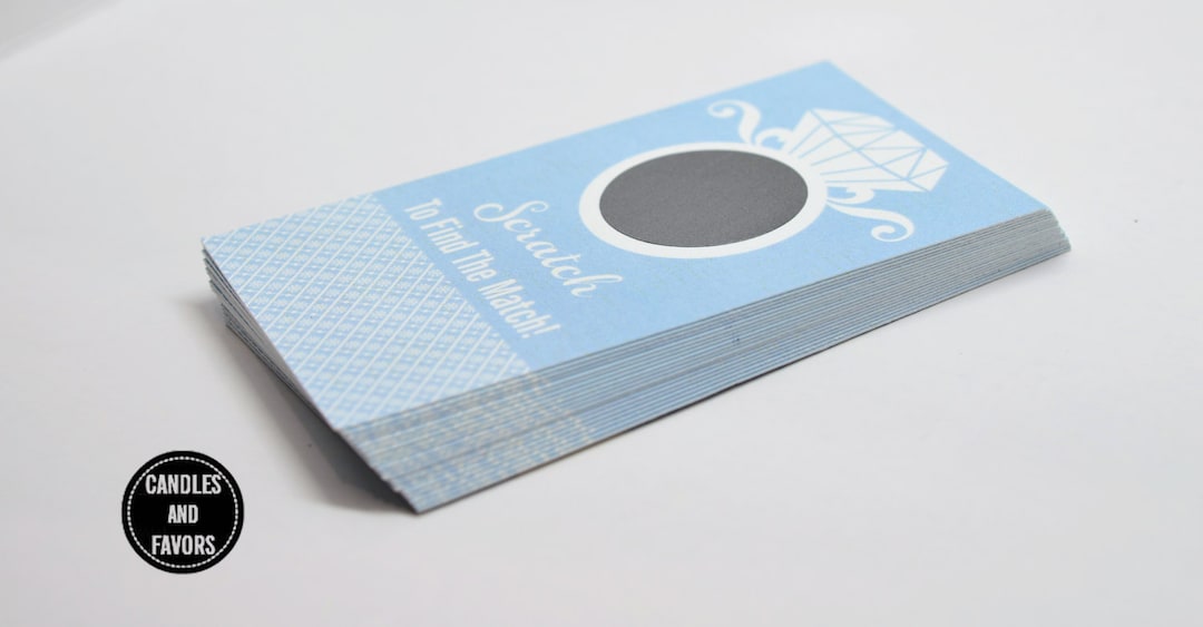 20 Light Blue Scratch off Cards - Bridal Shower Game - Bachelorette ...