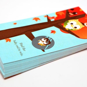 Owl Fall Theme Baby Shower Scratch off Game Pack Pack of 20 Cards - Etsy