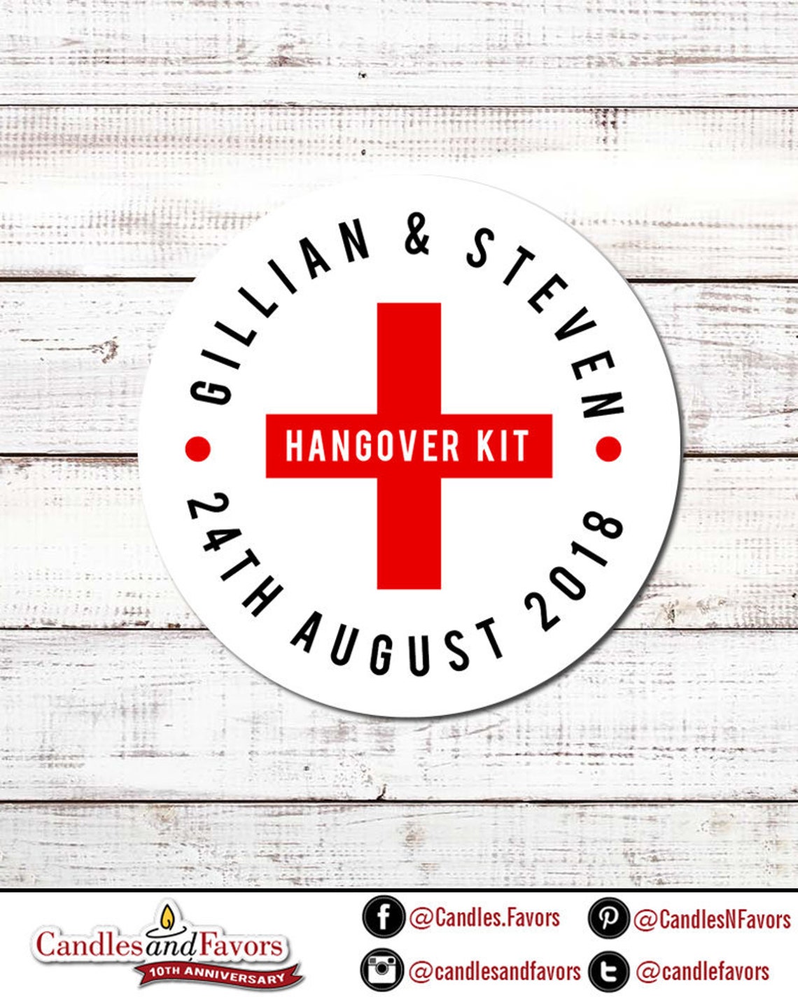 Hangover Kit Personalized Round Bridal Shower Party Sticker - Etsy