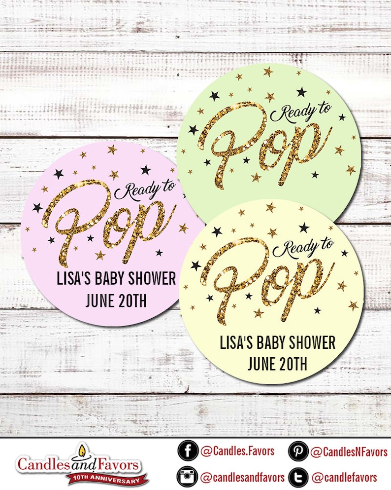 Ready to Pop® Personalized Round Baby Shower Sticker Labels - Etsy