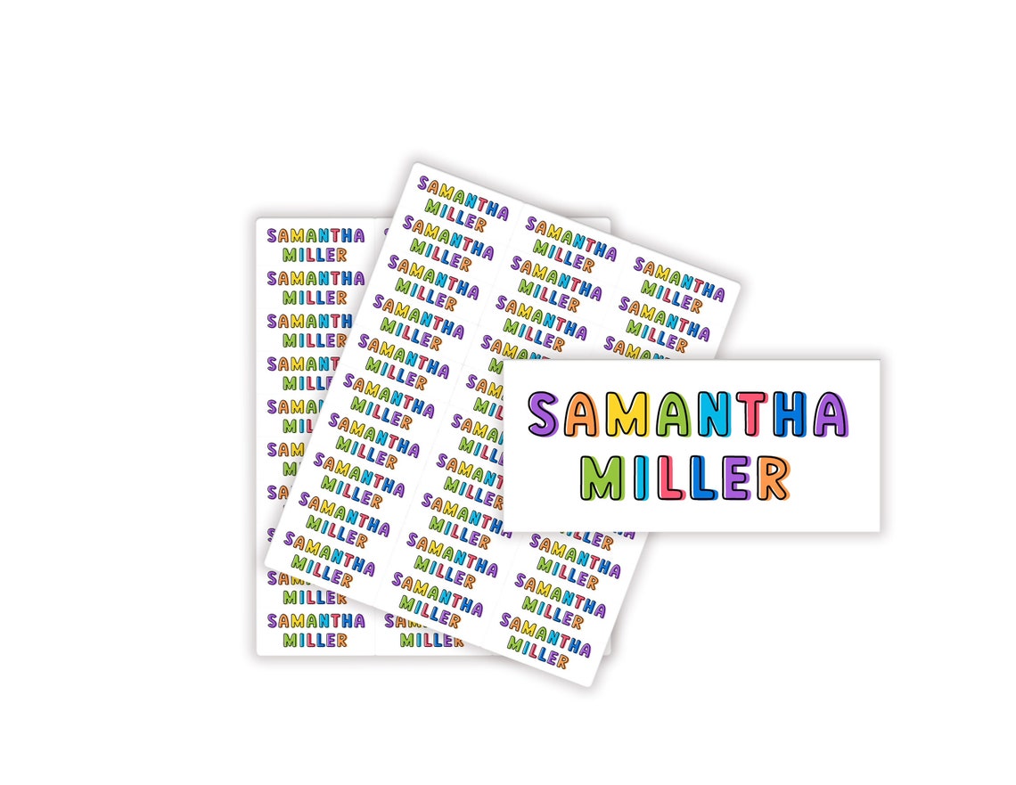 Back to School Kid Name Labels, Name Tag Stickers, Waterproof Labels ...