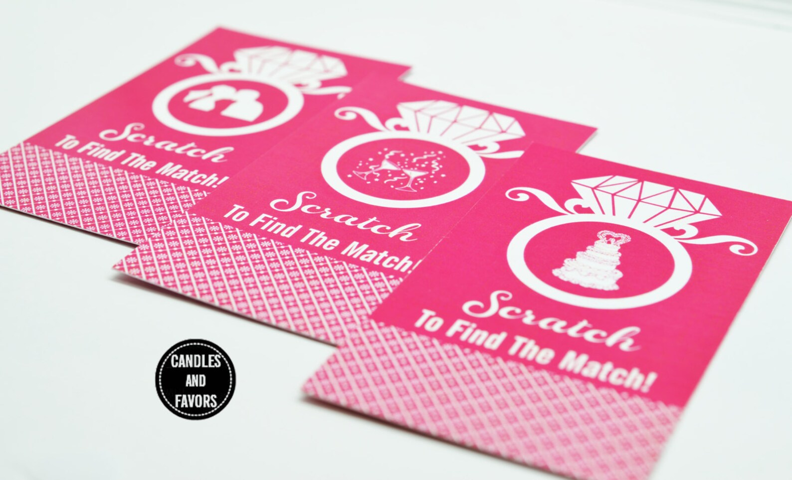 20 Pink Scratch off Cards - Bridal Shower Game - Bachelorette Party ...