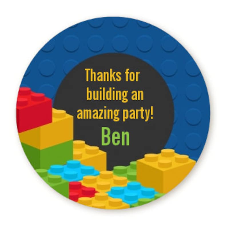 Building Blocks Birthday Party Favor Stickers, Personalized Labels - Etsy