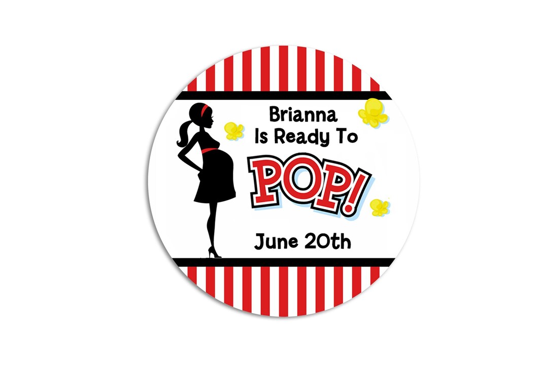 Ready to Pop Popcorn Stickers for Baby Shower, Thank You Stickers Baby ...