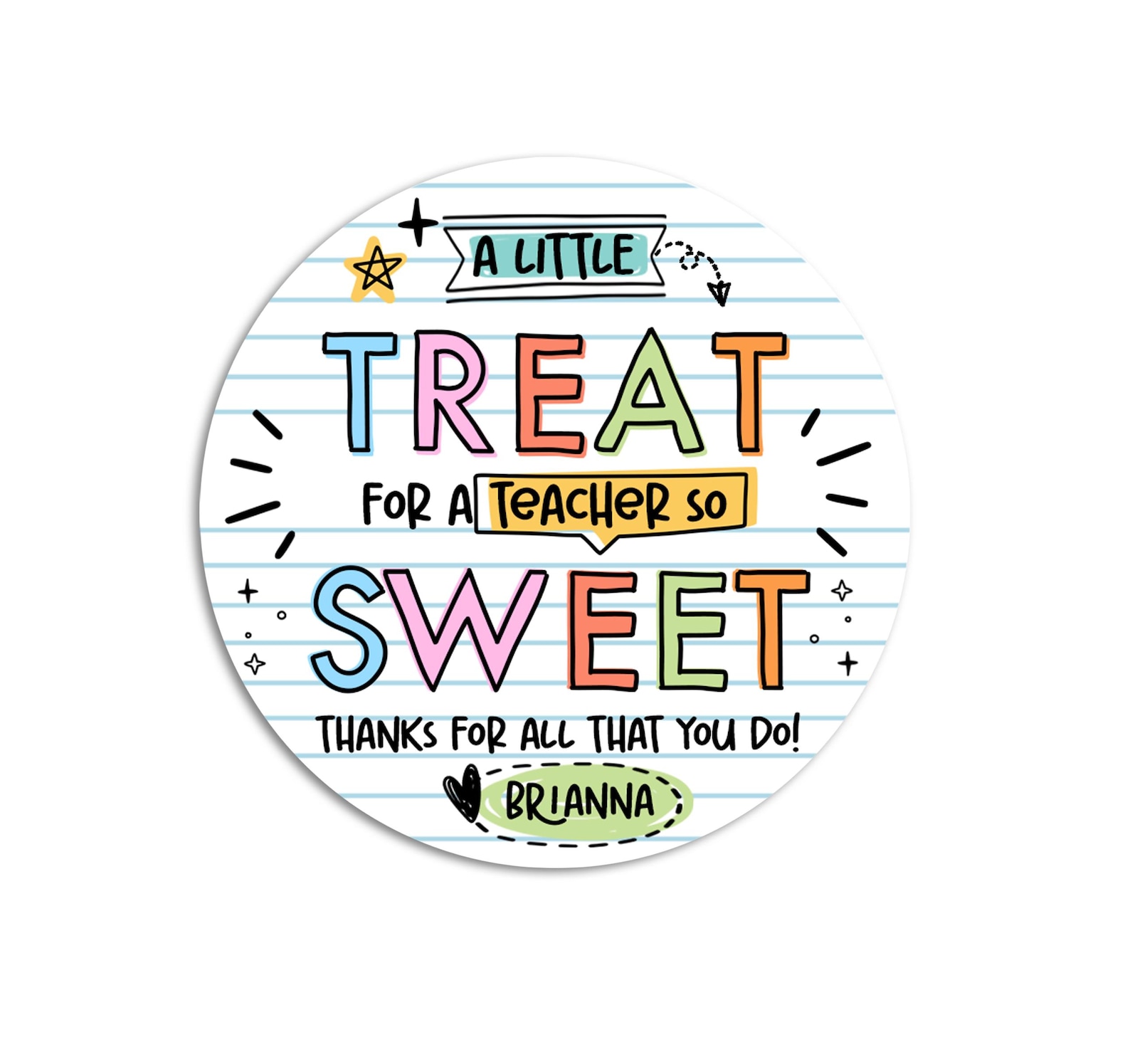 Back to School Stickers, Great School Year From Student, Sweet Treat ...