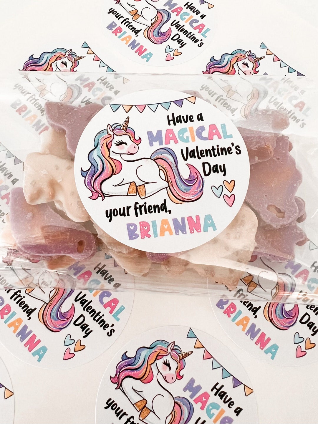 Magical Unicorn Valentines Day Stickers Personalized Unicorn Valentine ...