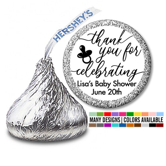 Thank You For Celebrating Personalized Baby Shower Hershey Kiss Sticker ...