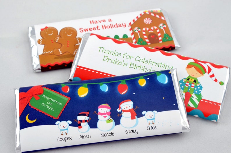 12 Hot Cocoa Party Christmas Candy Bar Wrappers - Personalized Custom ...