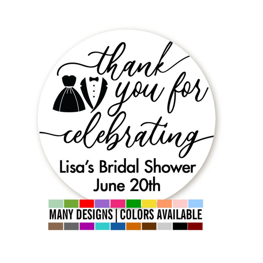 Thank You for Celebrating Bridal Shower Stickers, Thank You Stickers ...