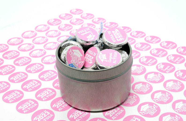 Class of 2026 Graduation Stickers for Candy or Kisses, Personalized ...