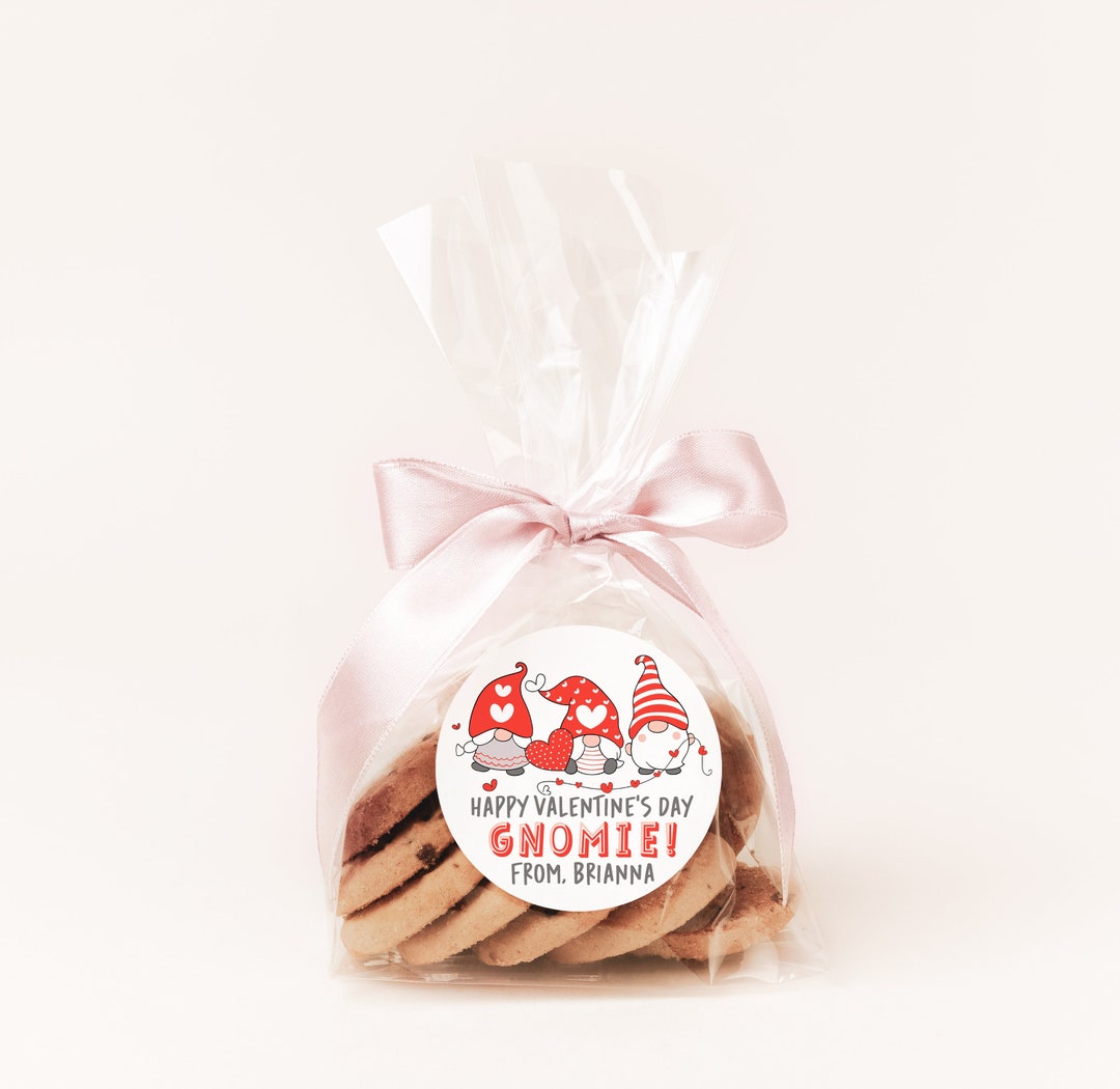 Gnomie Valentines Day Stickers Personalized Gnome Valentine Round ...