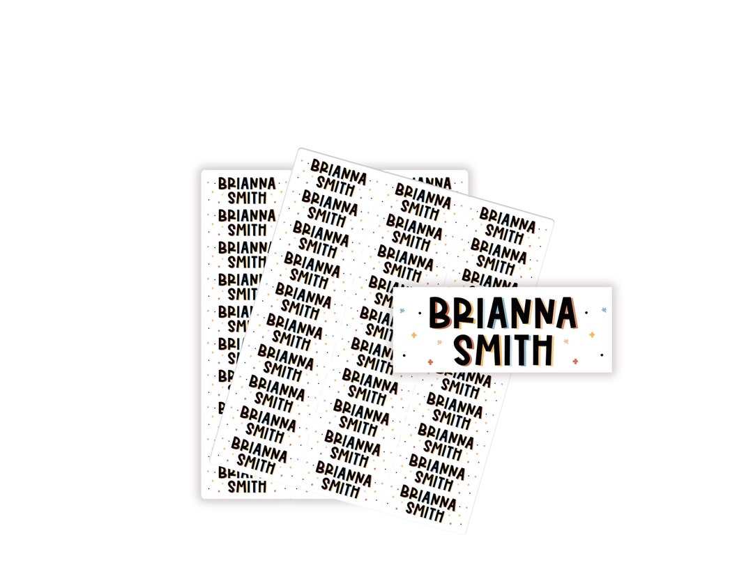 Back to School Girl Boho Kid Name Labels, Name Tag Stickers, Waterproof ...