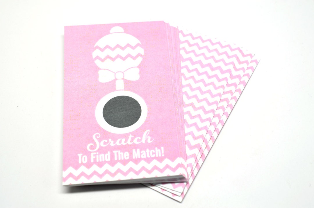 20 Pink Scratch off Cards - Baby Shower Game - Baby Shower Party Games ...