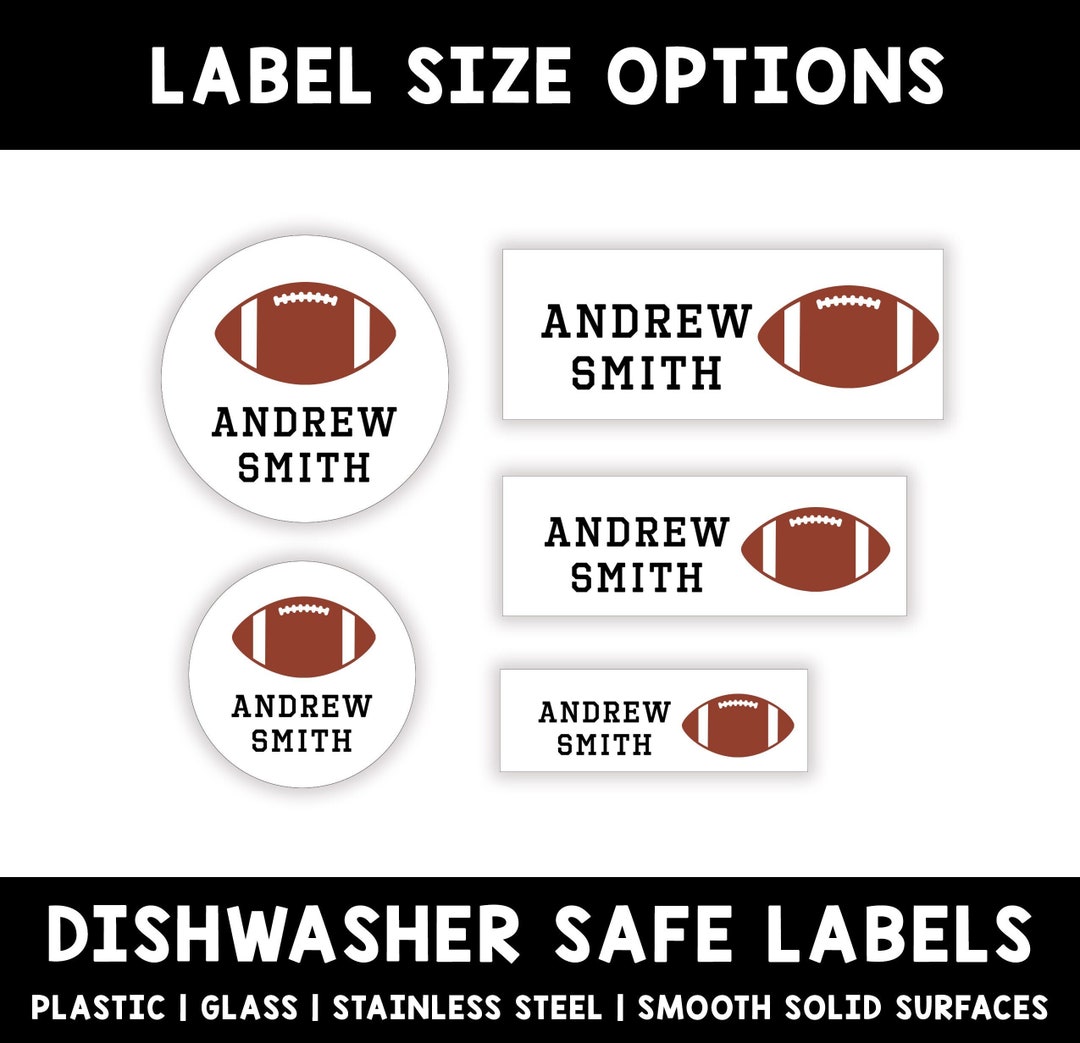Football Name Labels, Kid Name Labels, Name Tag Stickers, Waterproof ...