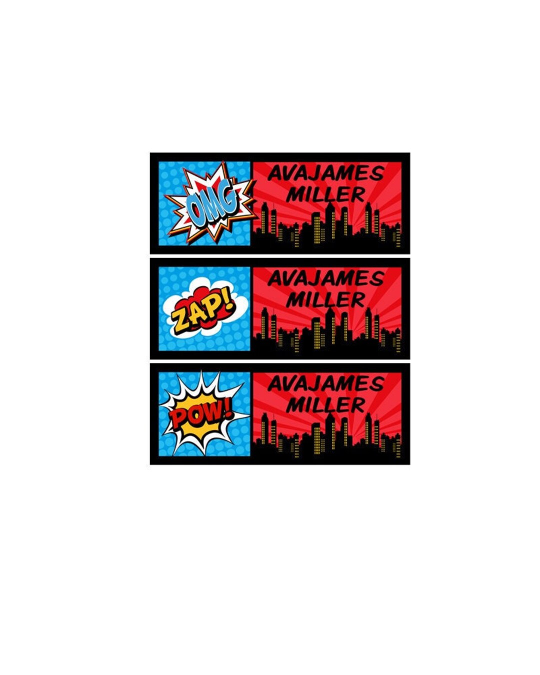 Calling All Superheroes Name Labels, Name Tag Stickers, Waterproof ...