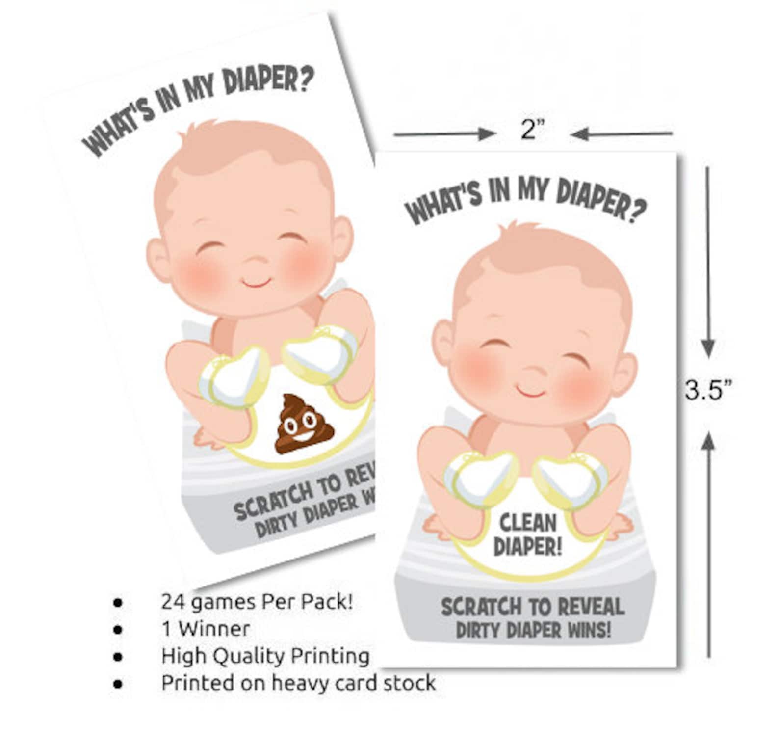 What's in My Diaper® Baby Shower Scratch off Game 24 Baby - Etsy