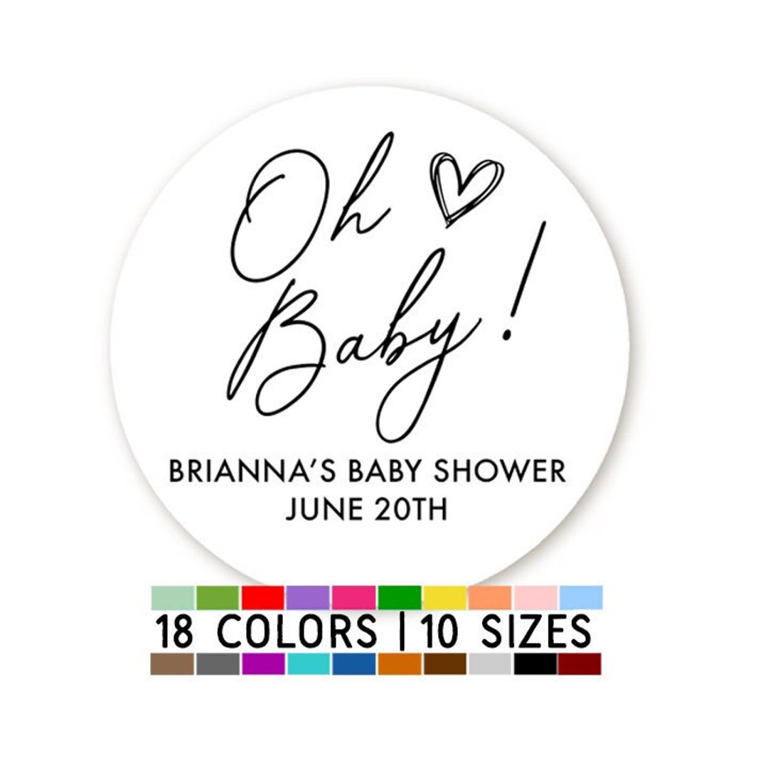 Oh Baby Thank You Stickers Baby Shower Favors, Thank You for ...