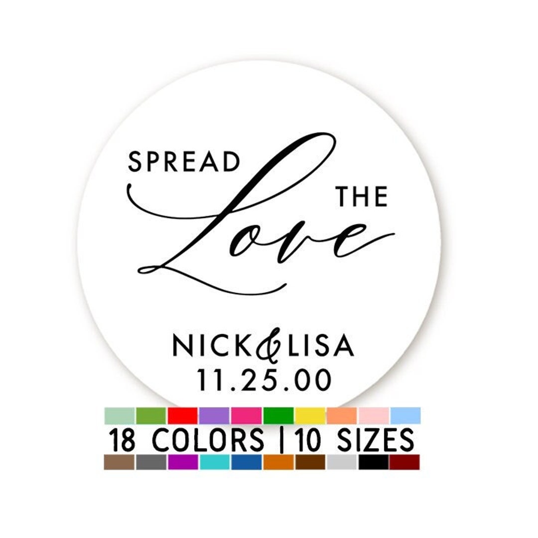 Spread the Love Stickers, Wedding Jam Personalized Sticker, Wedding ...