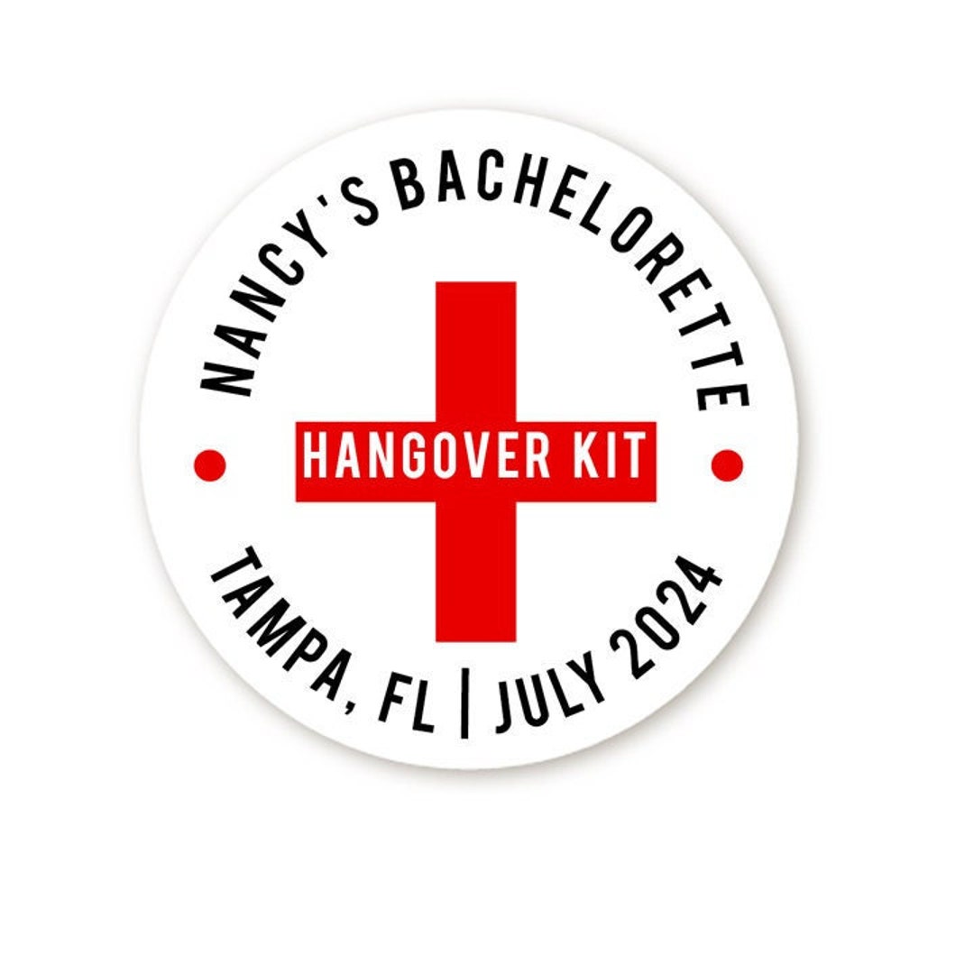 Hangover Kit Bridal Shower Stickers, Thank You Stickers, Wedding Favor ...
