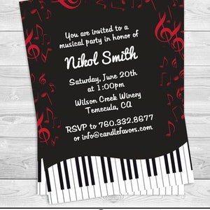 Music Notes Piano Birthday Party Custom Favor Tags Set of 20 Piano ...