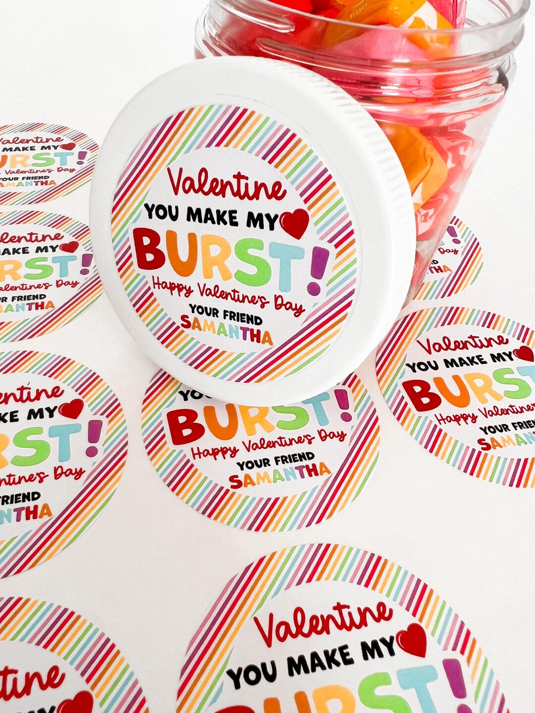 You Make My Heart Burst Valentines Day Stickers - Personalized ...