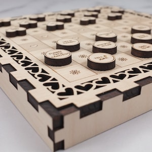 Personalized Checker Board Lovers Checkers Valentine's Day Game Couples ...
