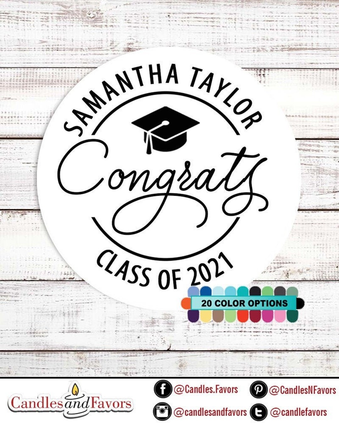 Congrats Class of 2023 Personalized Round Graduation Party - Etsy