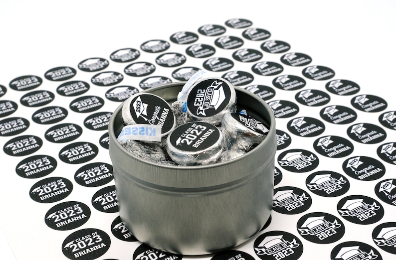 Class of 2026 Graduation Stickers for Candy or Kisses, Personalized ...