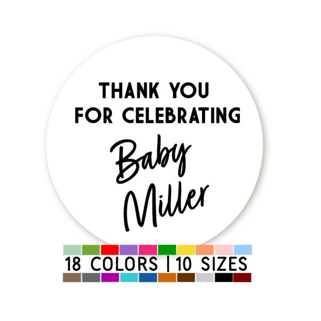 Thank You Stickers Baby Shower Favors, Thank You for Celebrating My ...