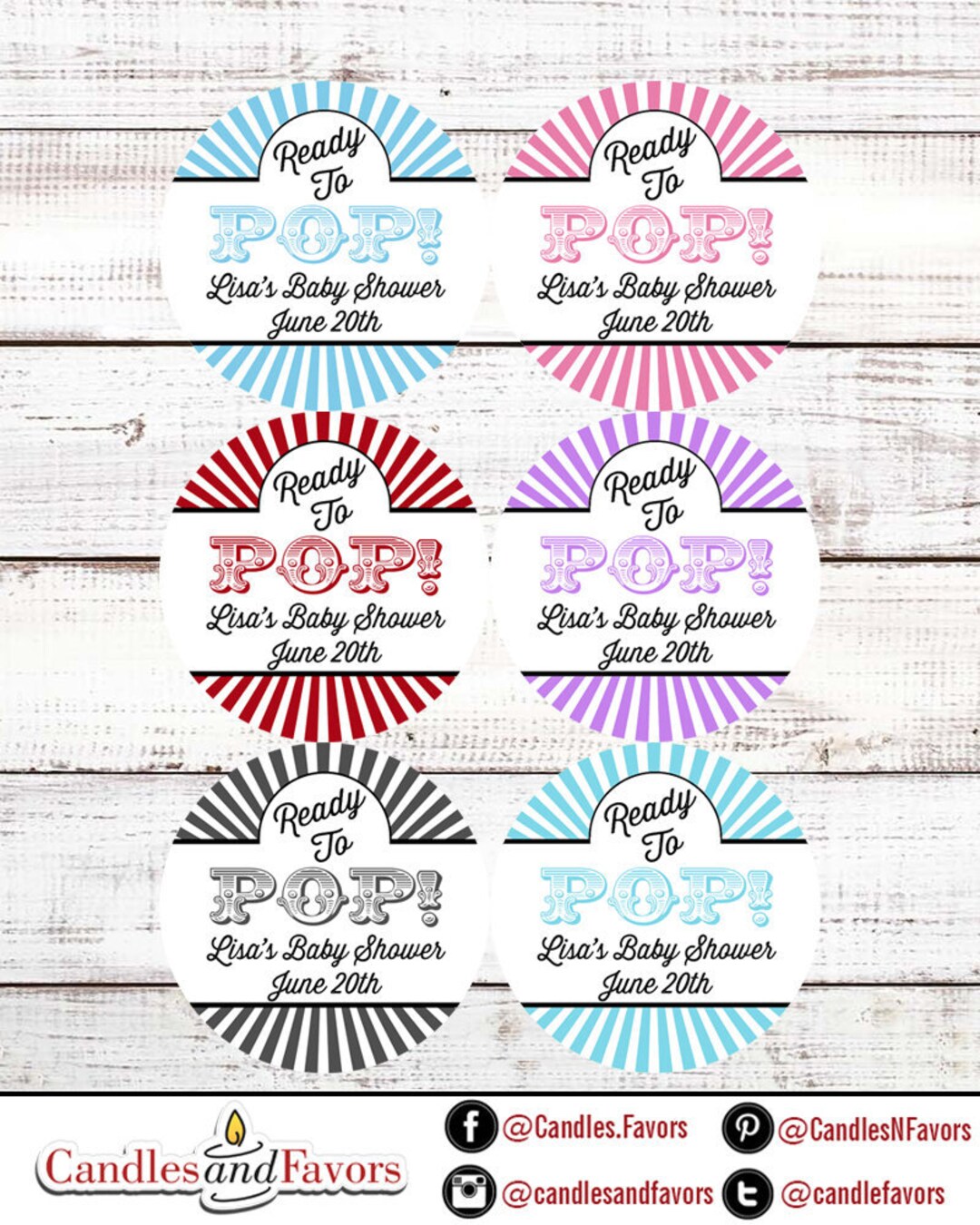 Ready to Pop™ Personalized Round Baby Shower Sticker Labels Ready to ...