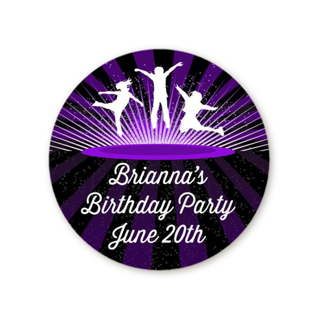 Trampoline Birthday Party Favor Stickers, Happy Birthday Labels, Custom ...
