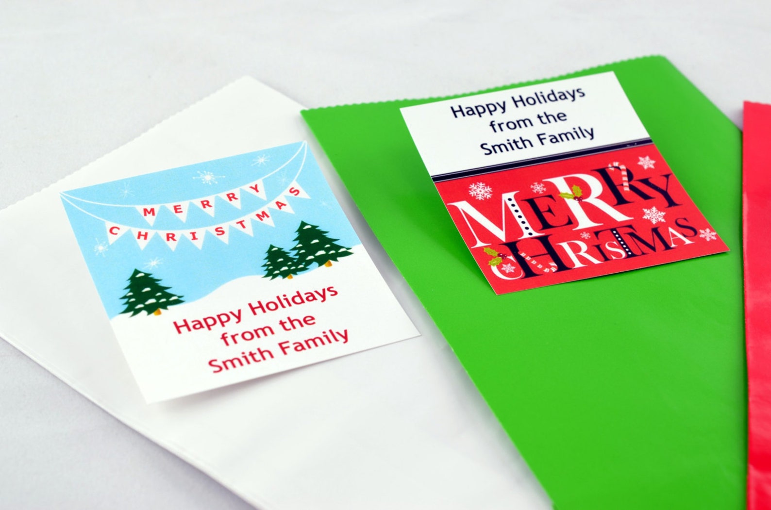 Happy Holidays Reindeer Personalized Square Christmas Card - Etsy