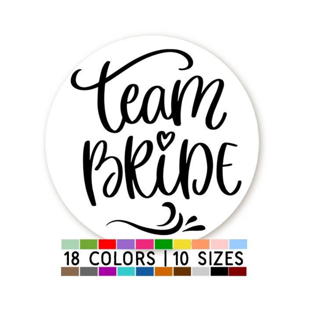 Team Bride Bridal Shower Party Stickers, Team Bride Labels, Bridesmaid ...
