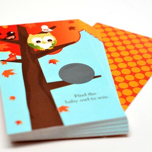 Owl Fall Theme Baby Shower Scratch off Game Pack Pack of 20 Cards - Etsy